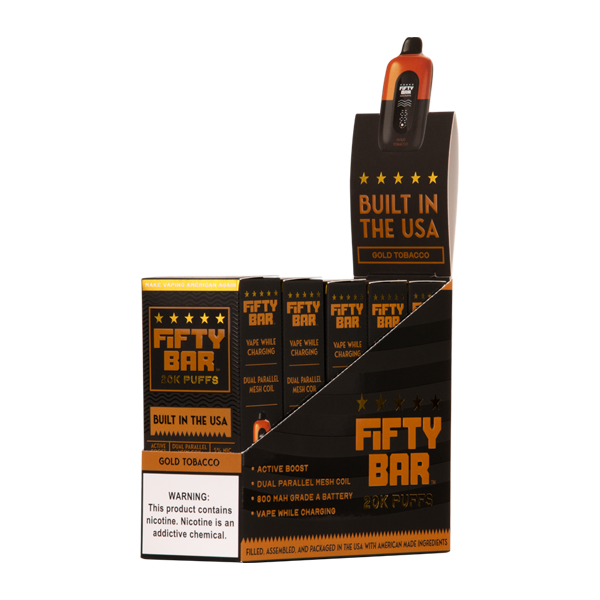 Golden Tobacco Fifty Bar 20K Vape Wholesale – Mi-Pod Wholesale