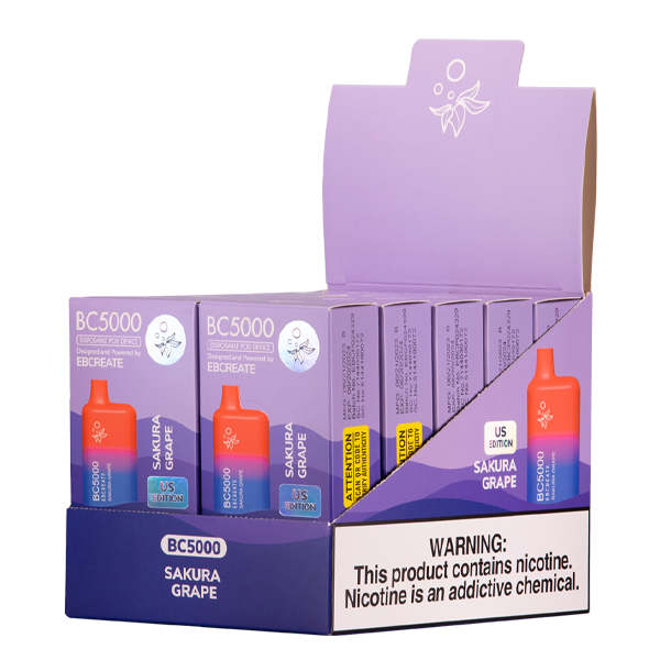 Sakura Grape Elf Bar BC5000 for Wholesale – Mi-Pod Wholesale