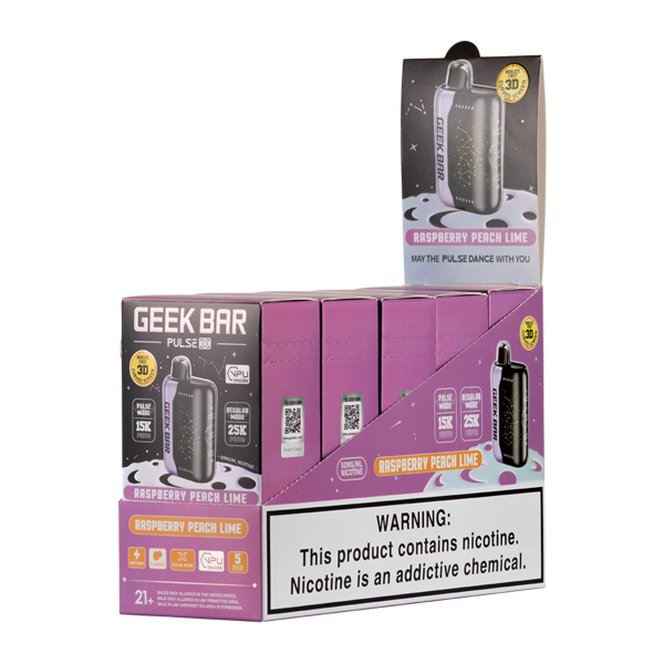 Raspberry Peach Lime Geek Bar Pulse X 25k – Mi-Pod Wholesale