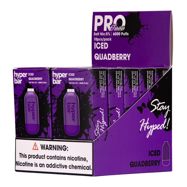Iced Quadberry Hyper Bar Pro 6000 Vape 10-Pack – Mi-Pod Wholesale