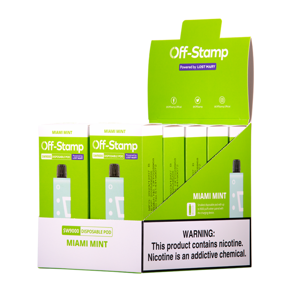 Miami Mint OFF STAMP SW9000 Disposable Vape Pod – Mi-Pod Wholesale
