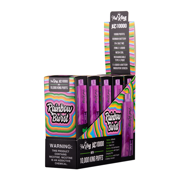 Rainbow Burst Pod King XC10000 Wholesale Vapes – Mi-Pod Wholesale