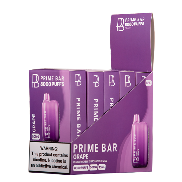 Grape Prime Bar Wholesale Vape 5-Pack – Mi-Pod Wholesale