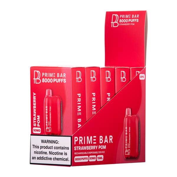 Strawberry Pom Prime Bar 8000 Wholesale – Mi-Pod Wholesale