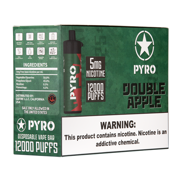 Double Apple PYRO 12000 Wholesale Vapes – Mi-Pod Wholesale